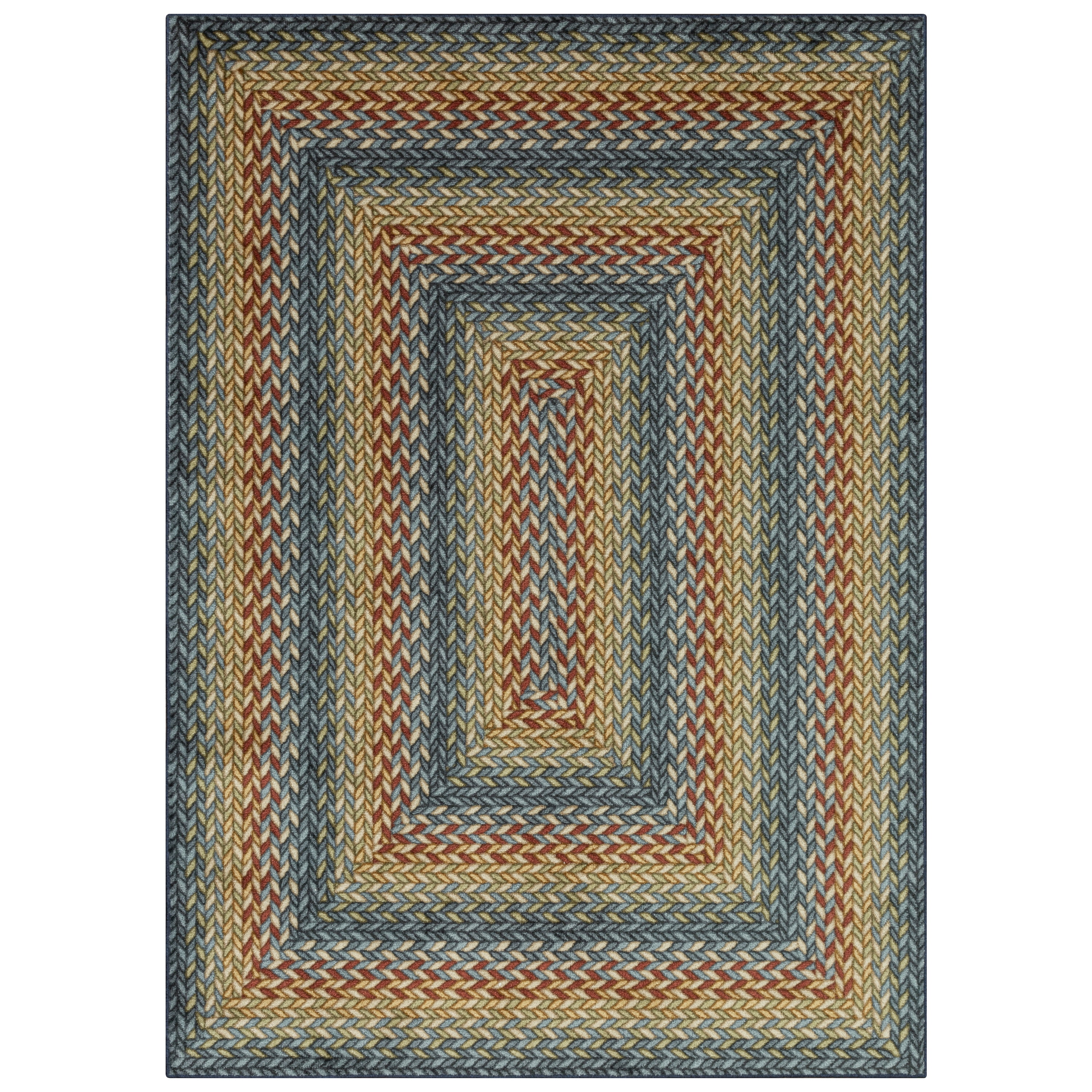 Maples Rugs - Made in USA - Marion Bohemian Braid Non Slip Indoor Area ...