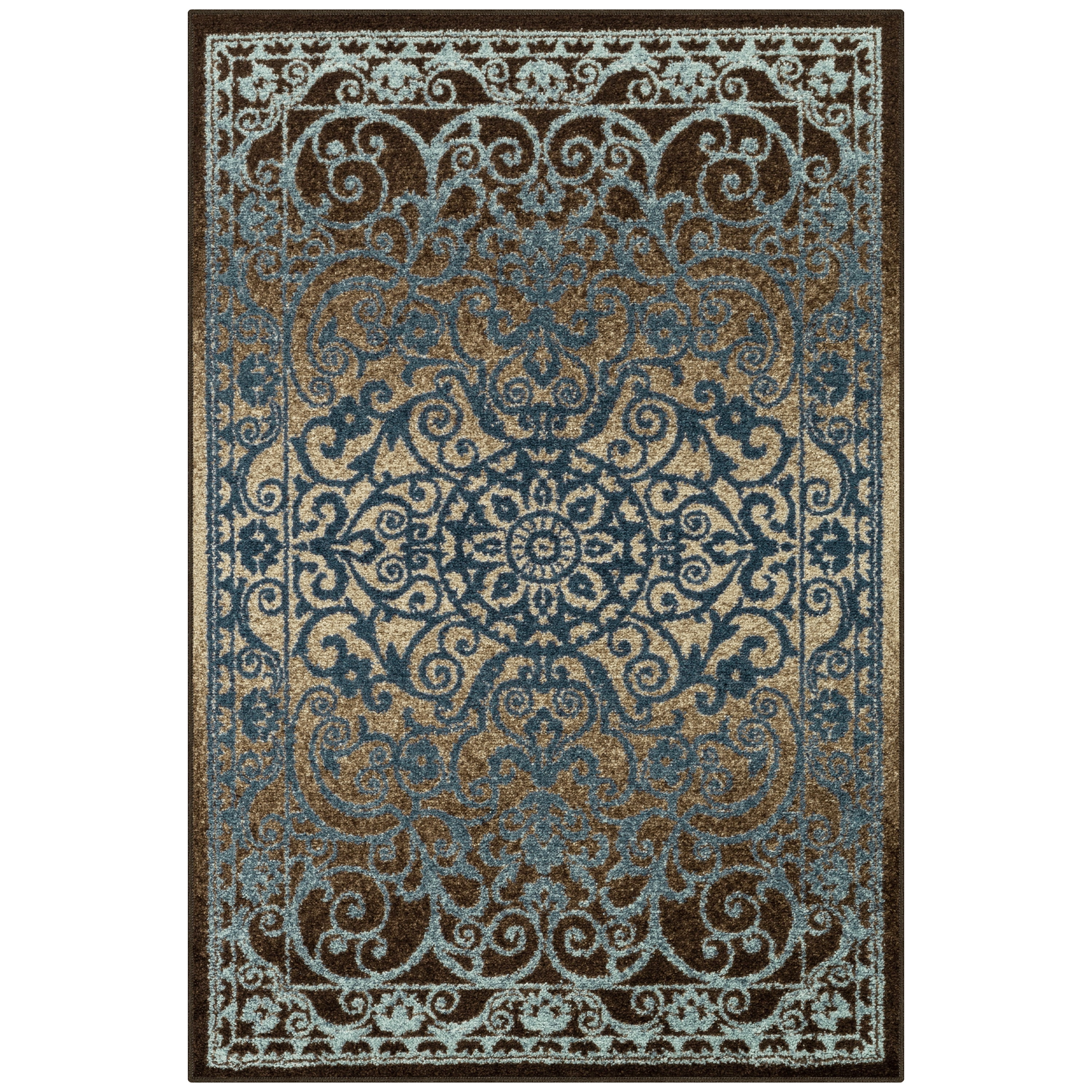 Maples Rugs - A - Pelham Medallion Washable Indoor Area Rugs, 3'4 x 5 ...
