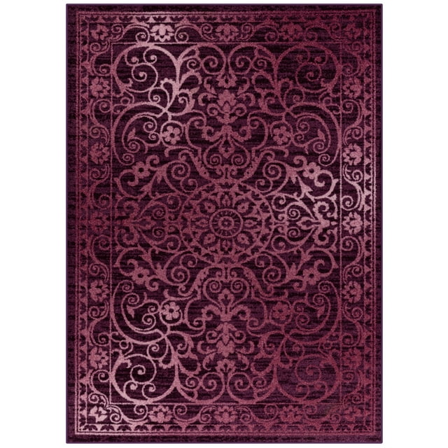 Maples Rugs Pelham Medallion Textured Purple Red Indoor Living Room ...