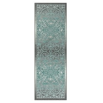 RUGKING Vintage Runner Rug 3x8 Blue Foldable Medallion Runnner ...