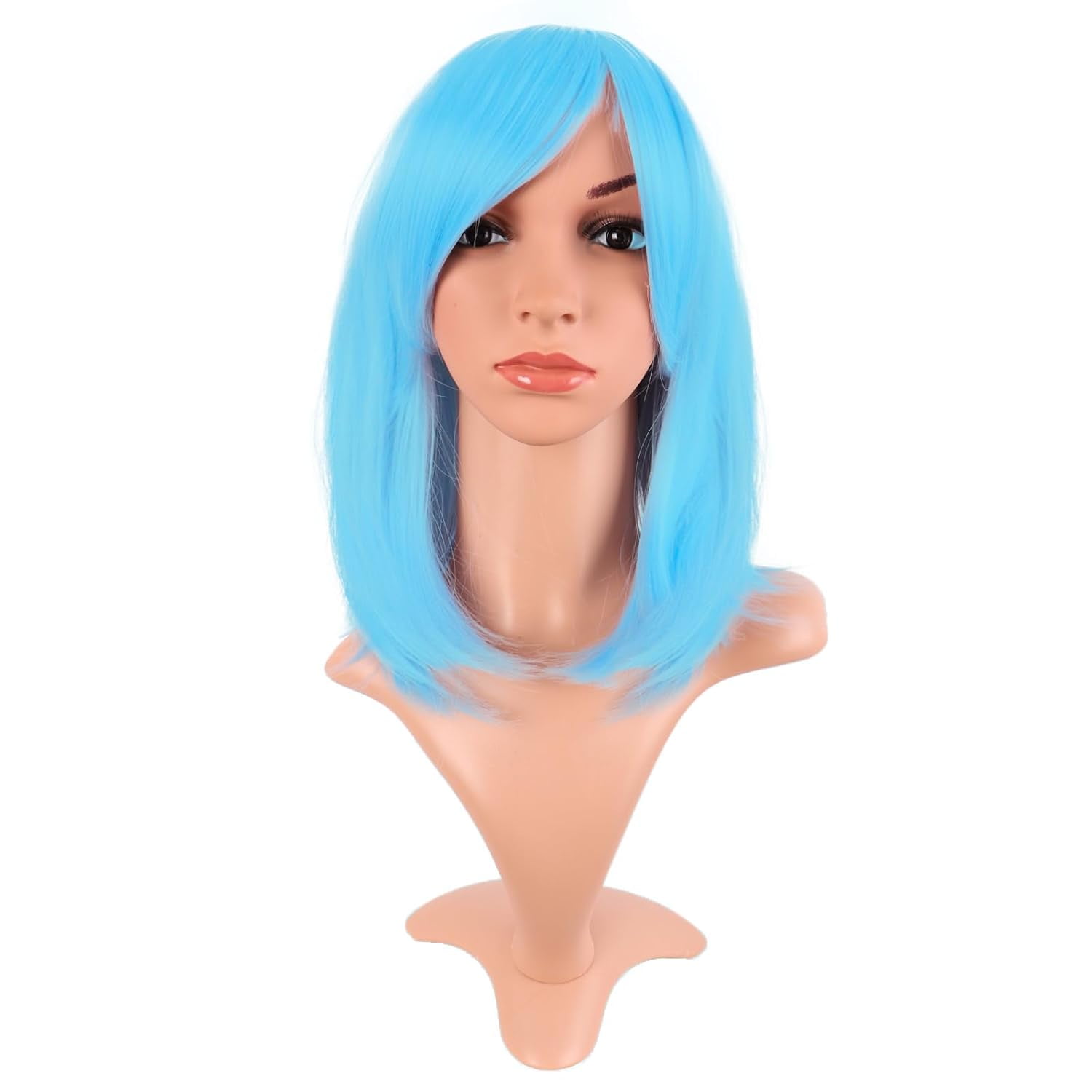 MapofBeauty Women Bob Wig 16 Inch Short Side Bangs Synthetic Fiber ...