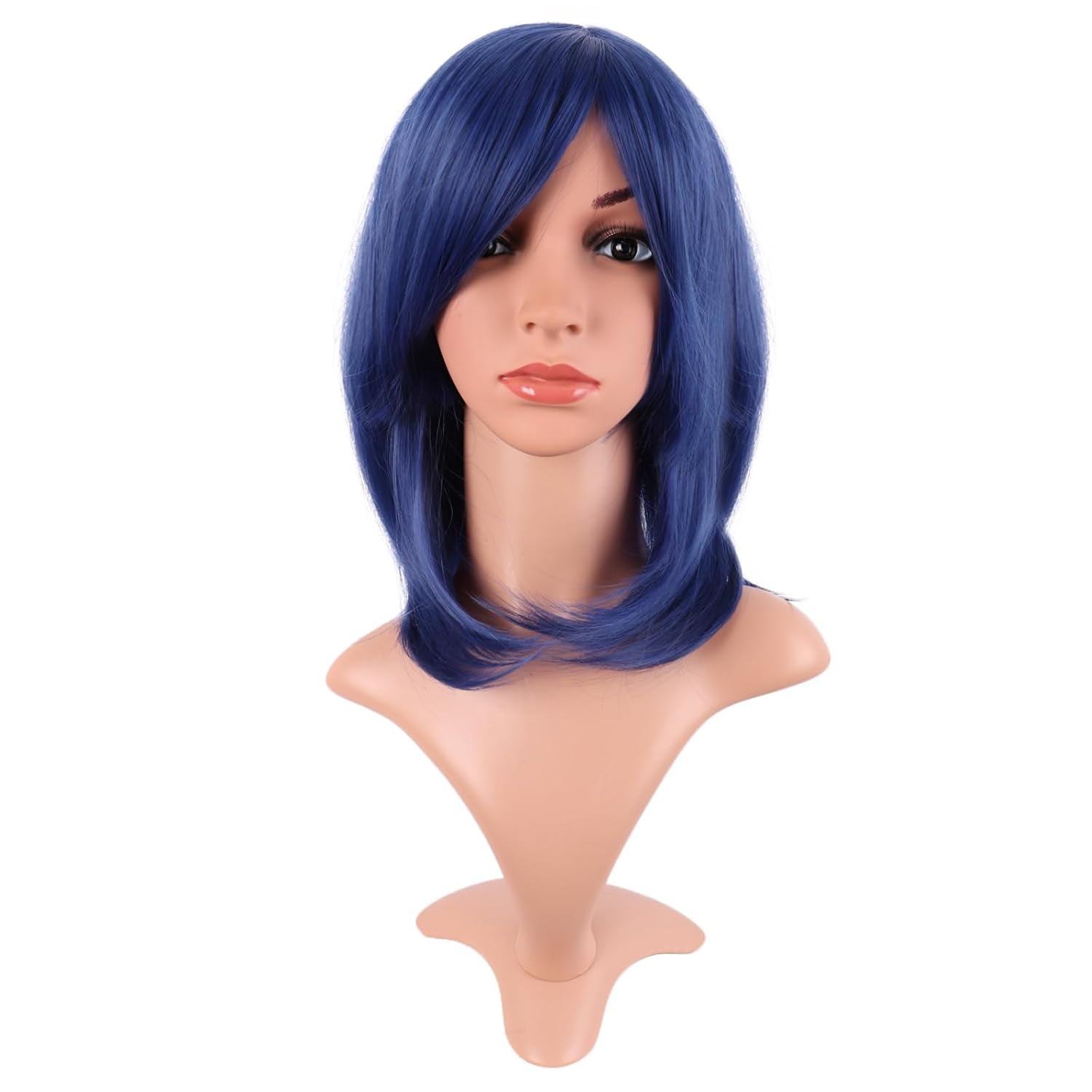 MapofBeauty Women Bob Wig 16 Inch Short Side Bangs Synthetic Fiber ...