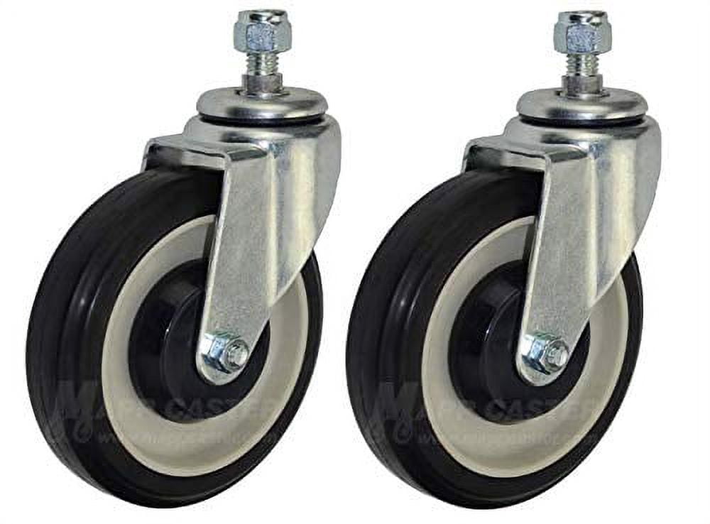 Mapp Caster 5 Inch Shopping Cart Replacement Casters - Set of 2 with ...