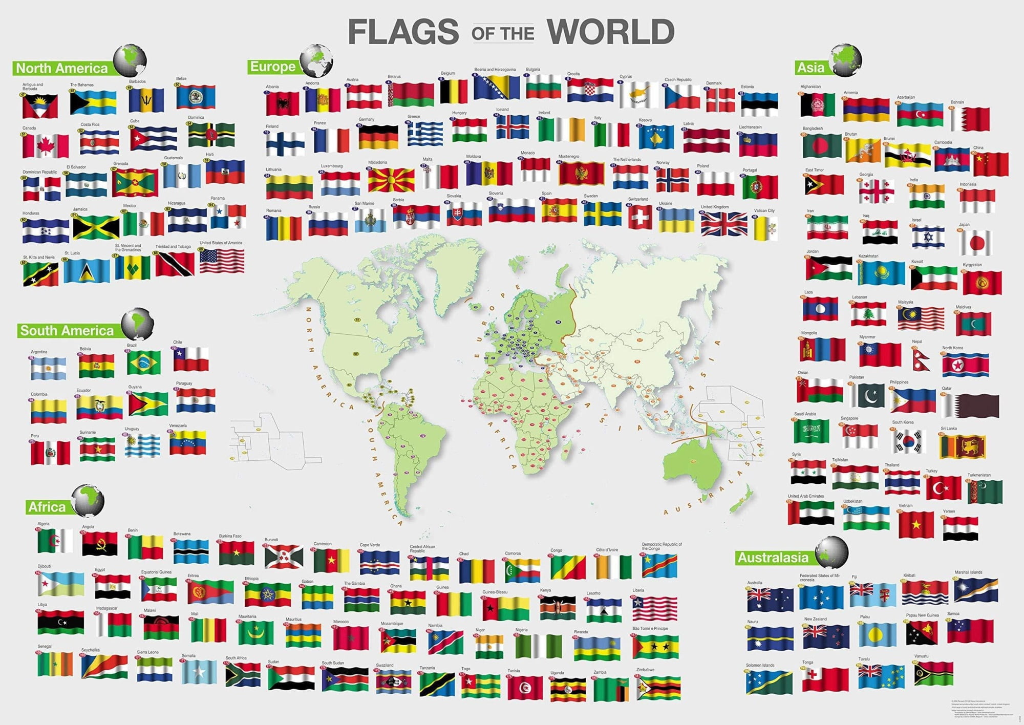 Maps Flags of The World Poster - Walmart.com