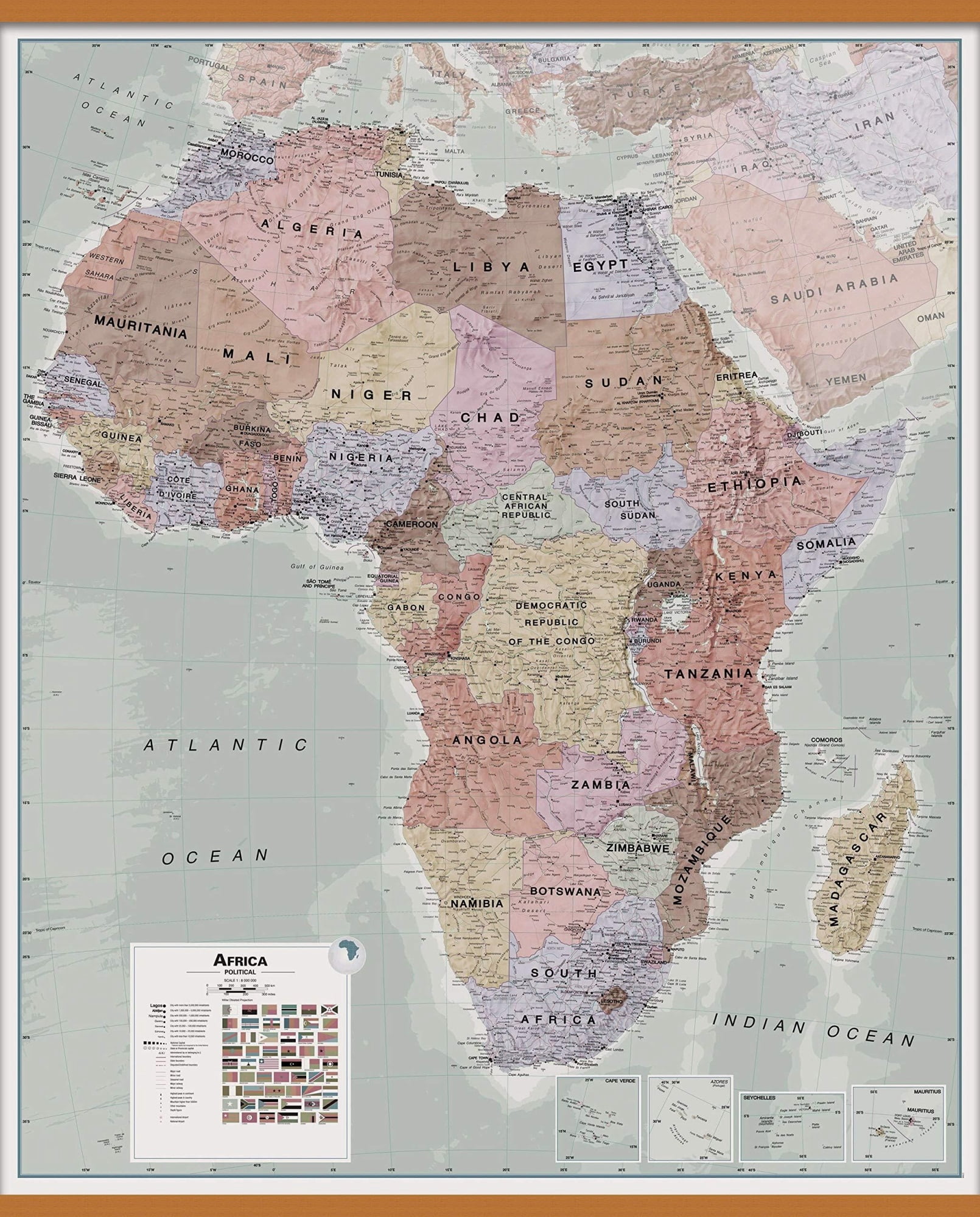 Maps Huge Executive Political Africa Wall Map - Walmart.com