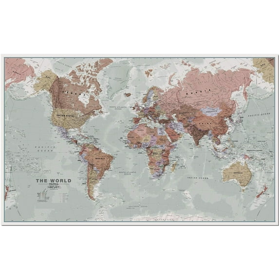 Maps Large Executive Political World Wall Map - poster - Walmart.com