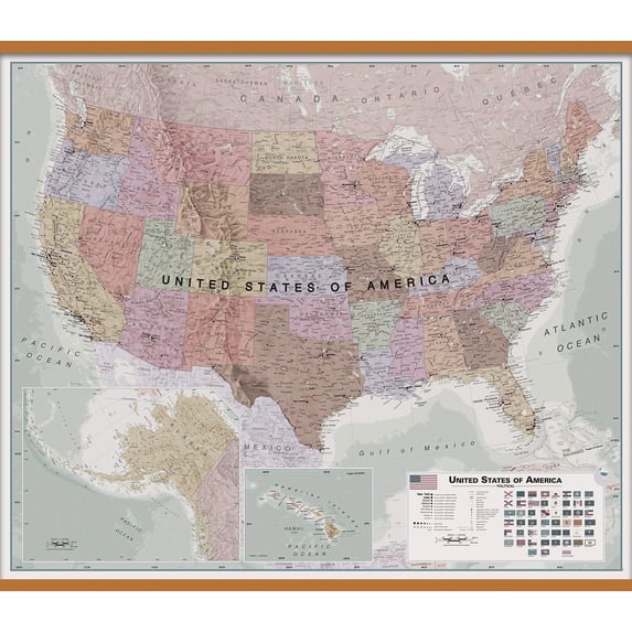Maps Large Executive USA Wall Map - Pinboard poster - Walmart.com