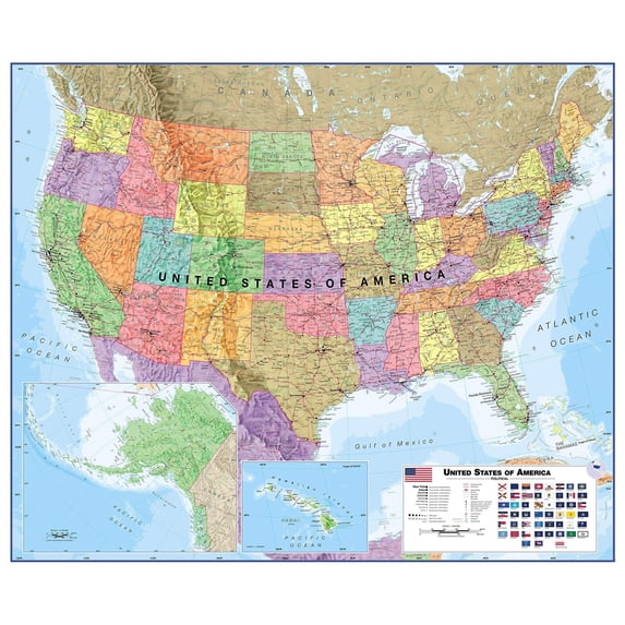 Maps Large Political USA Wall Map poster - Walmart.com