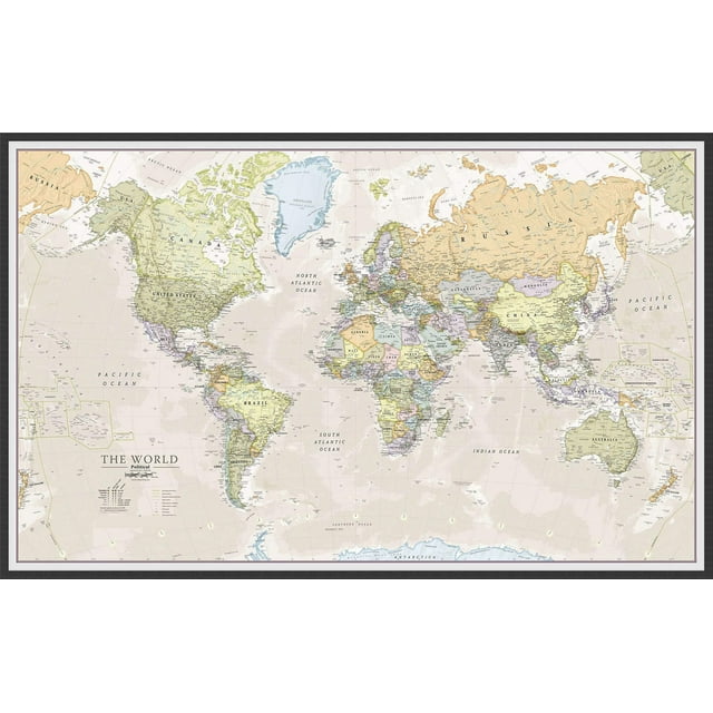 Maps Small Classic World Map poster - Walmart Business Supplies