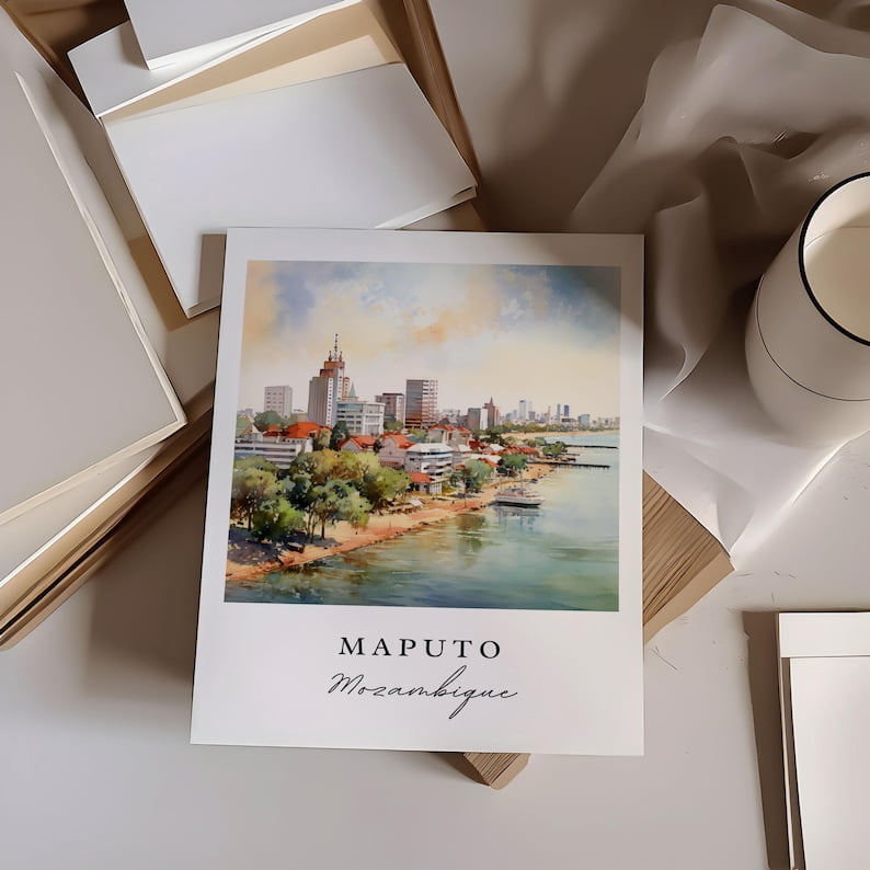 Maputo Mozambique Wall Art, Maputo East Africa Print, Wedding or ...