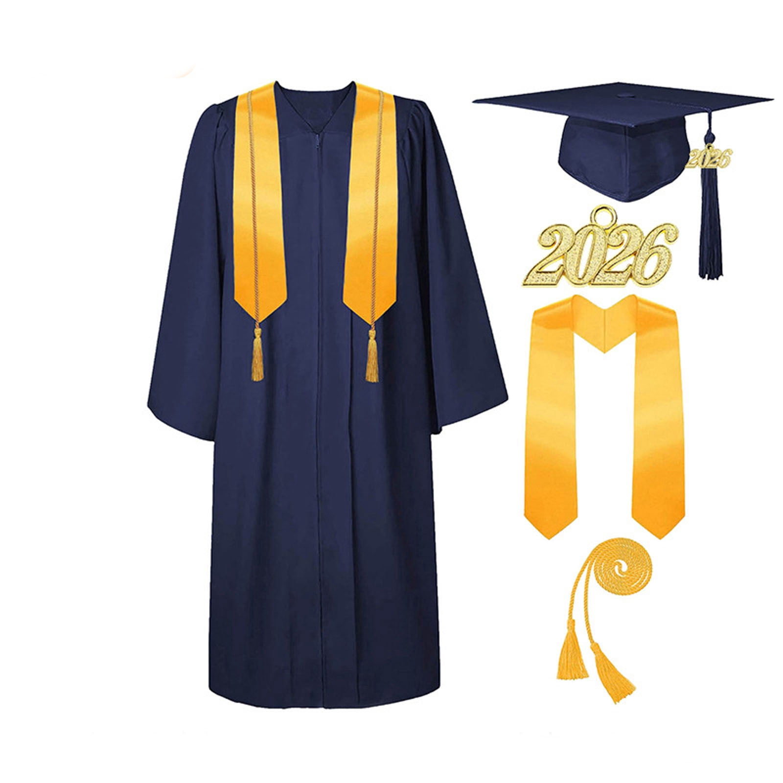 Maqroz 4 Pieces Girls Graduation Gown and Cap Set 2026 with Honor Cord ...