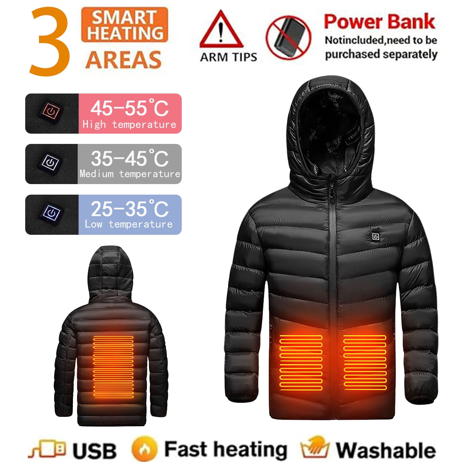 Maqroz Kids Heated Jacket Boys Girls Youth Hearting Winter Coats ...