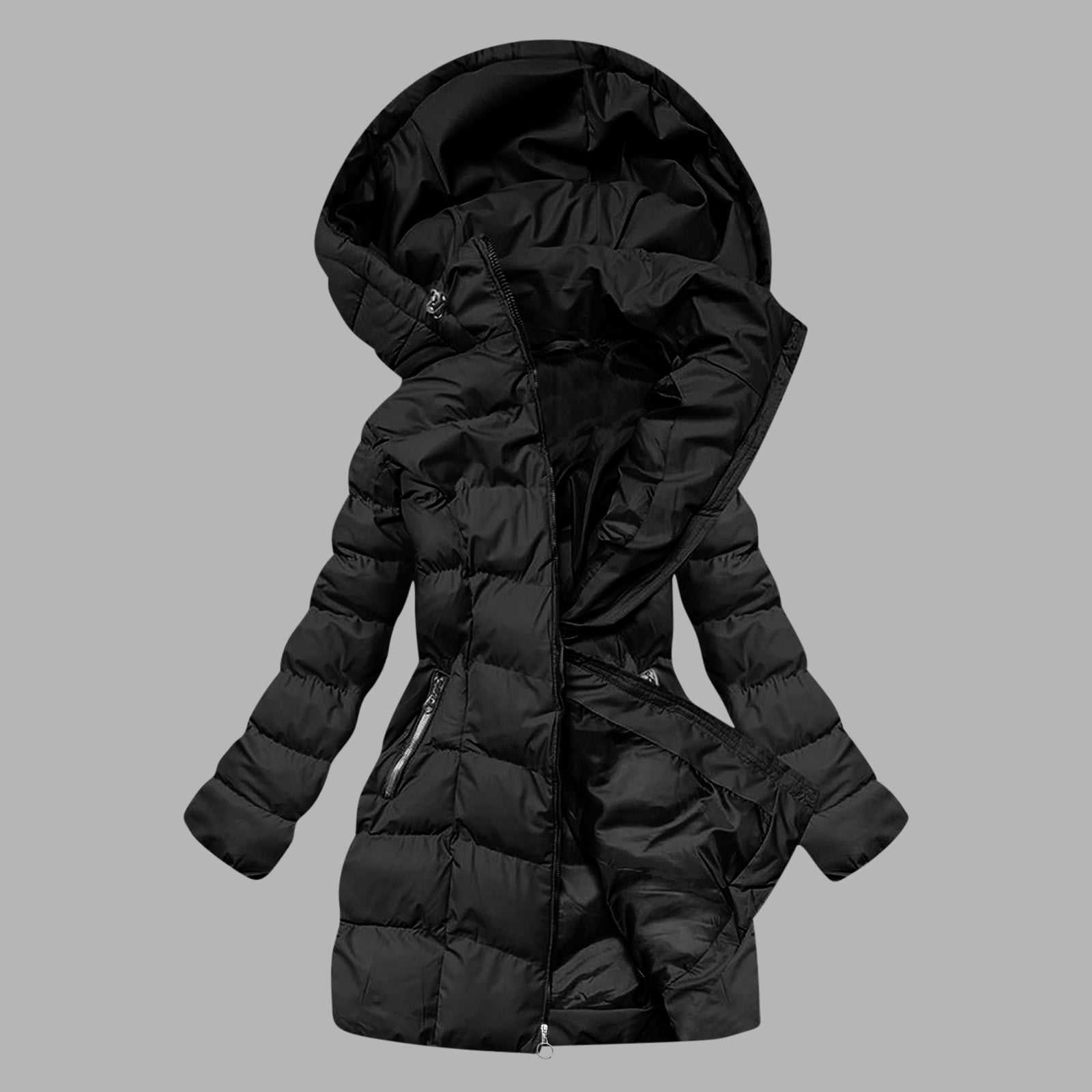 Maqroz Long Down Jacket Women Knee Length Warm Quilted Coats Fleece ...