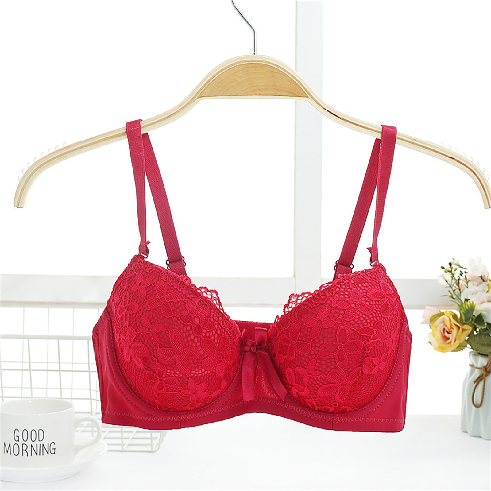 Maqroz Unlined Bras for Women Pretty Lace Underwire Full Coverage Bras ...
