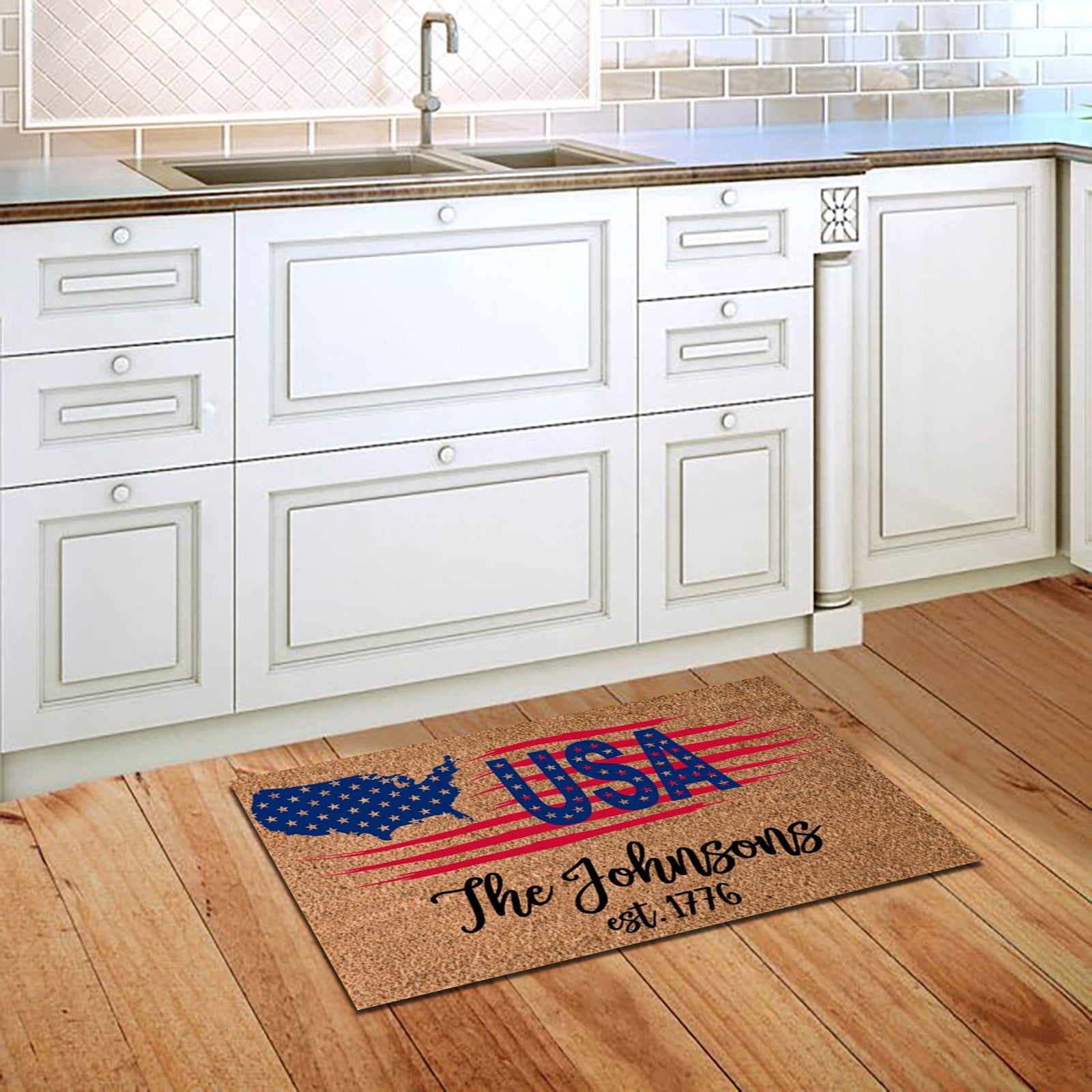 Mar 4th of July Door Mat USA Flag Map Door Mats Absorbent, Fade ...