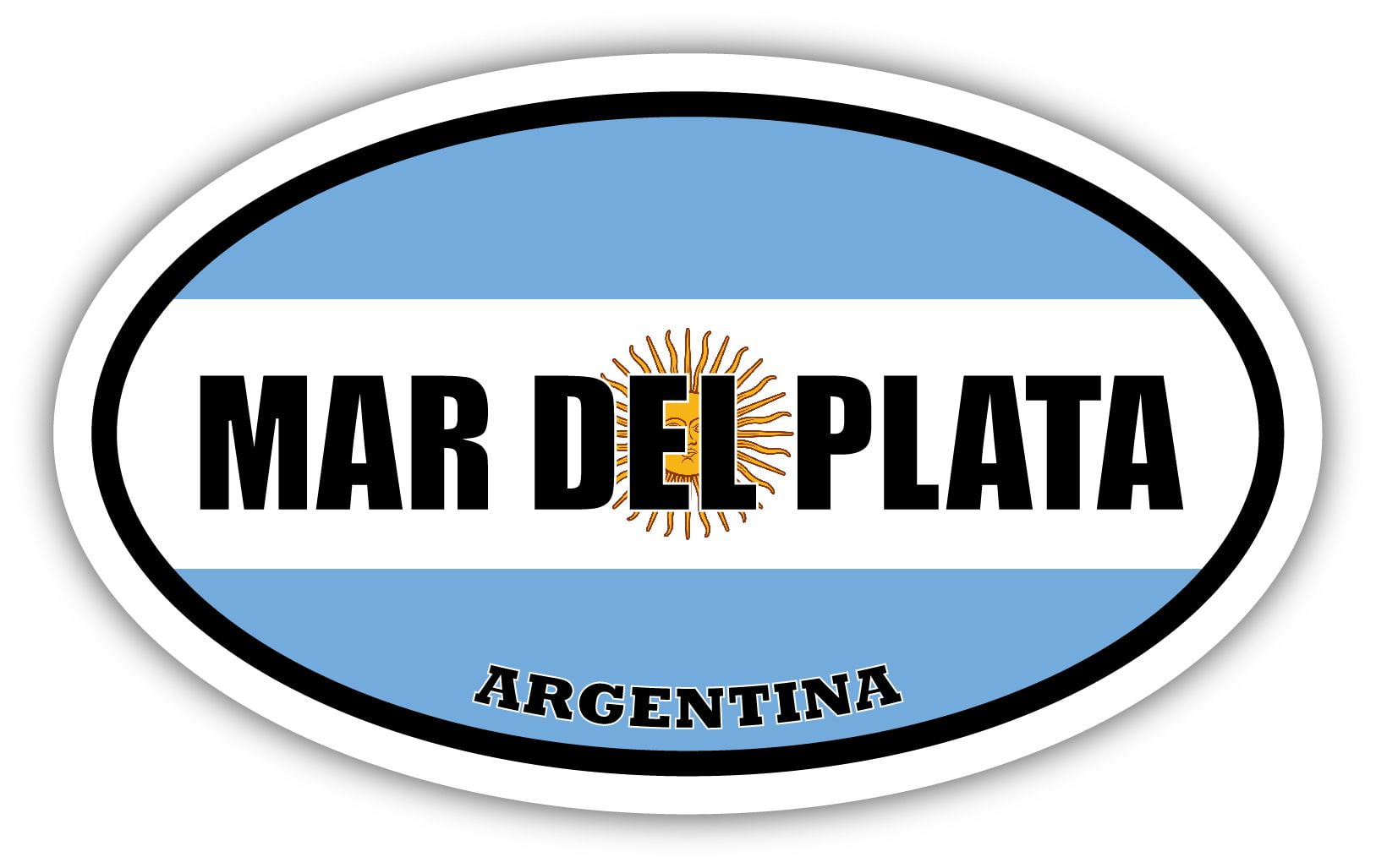 Mar Del Plata Argentina Flag Oval Decal Vinyl Bumper Sticker 3x5 inches ...