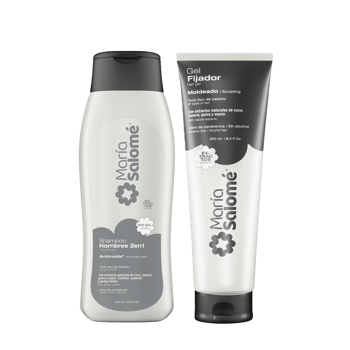 María Salomé KIT Shampoo 2EN1 Prevencion Caida + Gel Fijador - Walmart.com