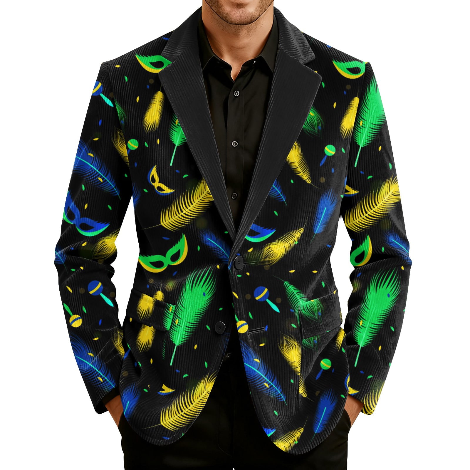 Mar-di Gras Jacket for Men Corduroy Jacket 2 Button Lightweight Vintage ...