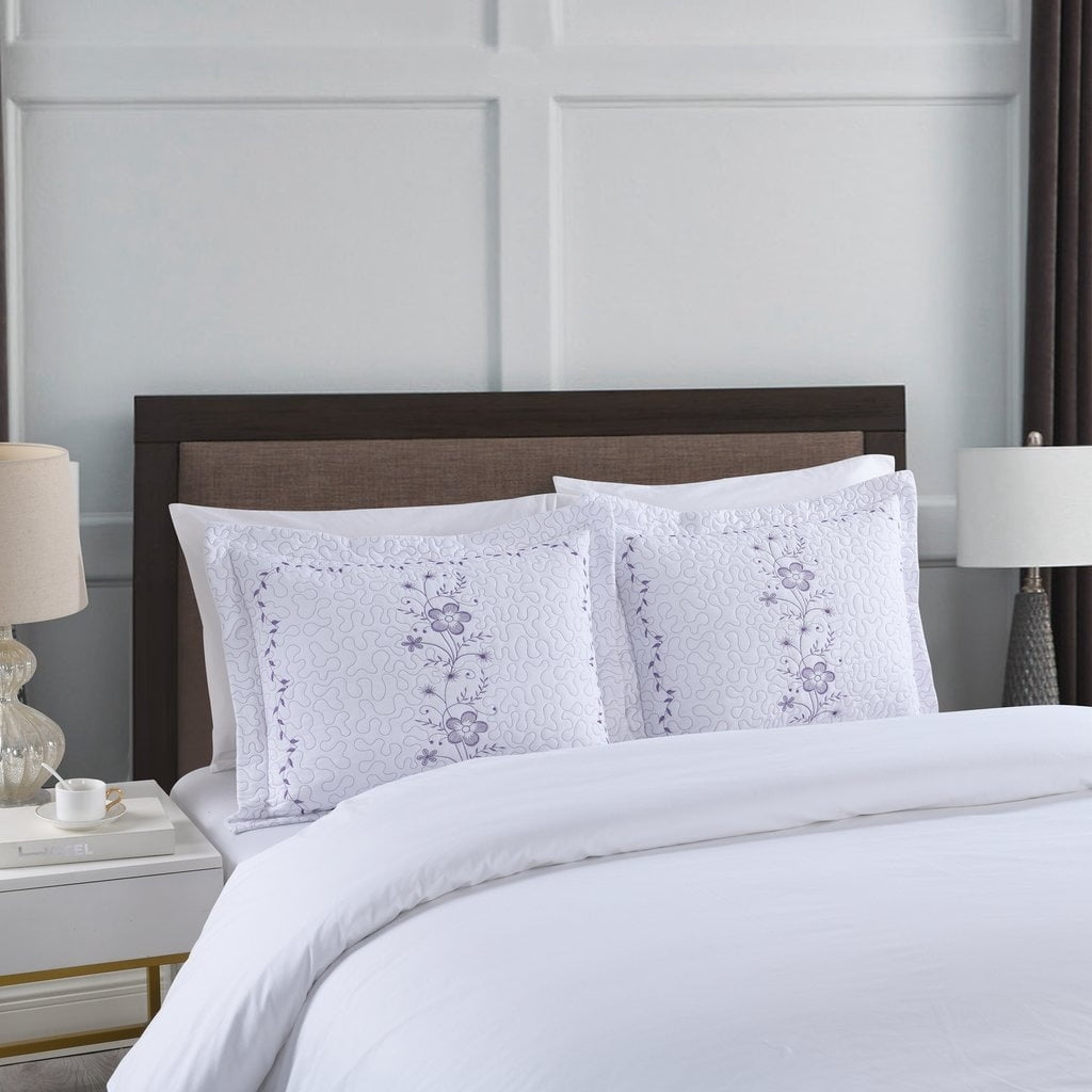 MarCielo 2 Pack Pillow Shams Throw Pillow Covers Euro Sham Embroidery ...