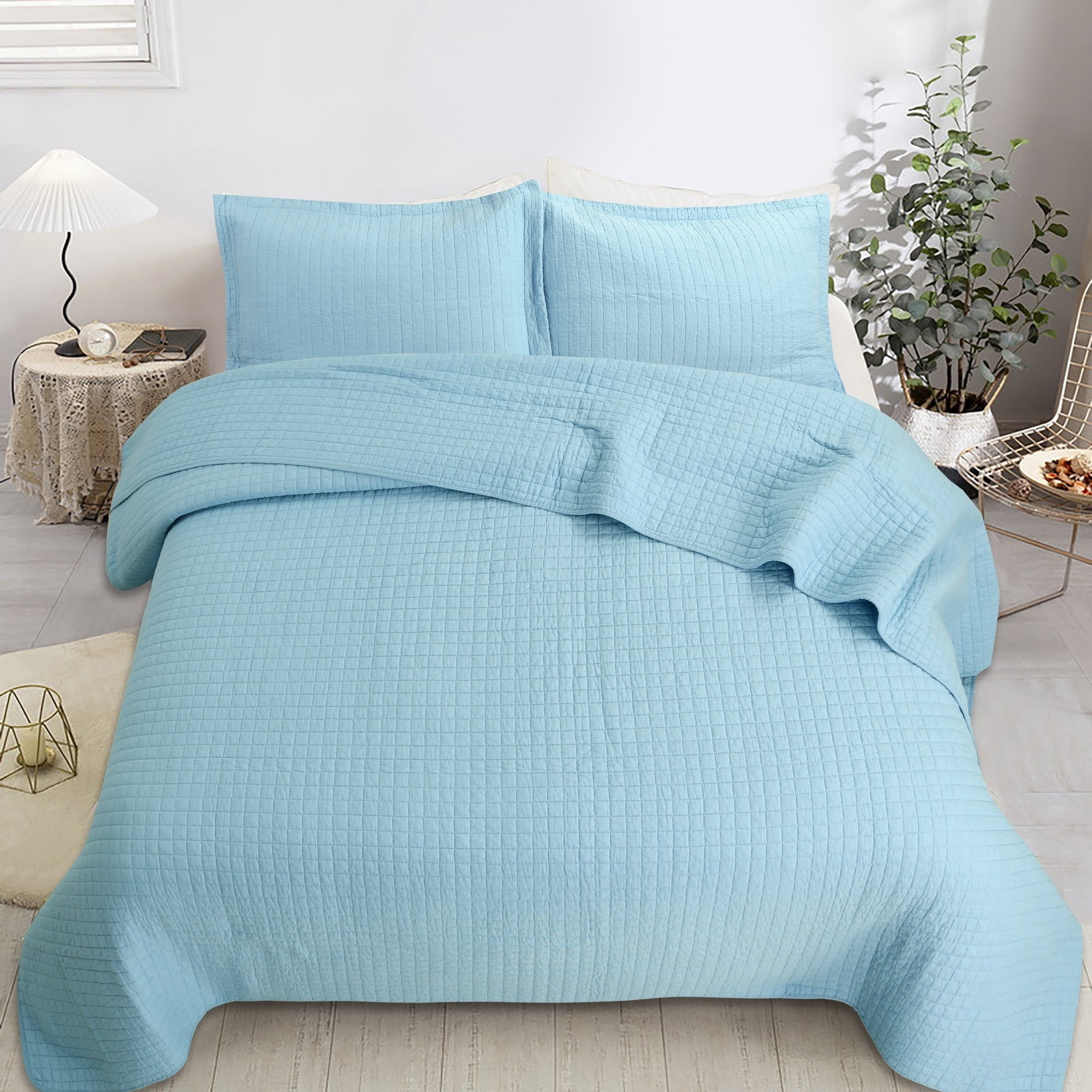 MarCielo 3 Piece 100% Cotton Quilt Set Lightweight Bedspread Bed ...