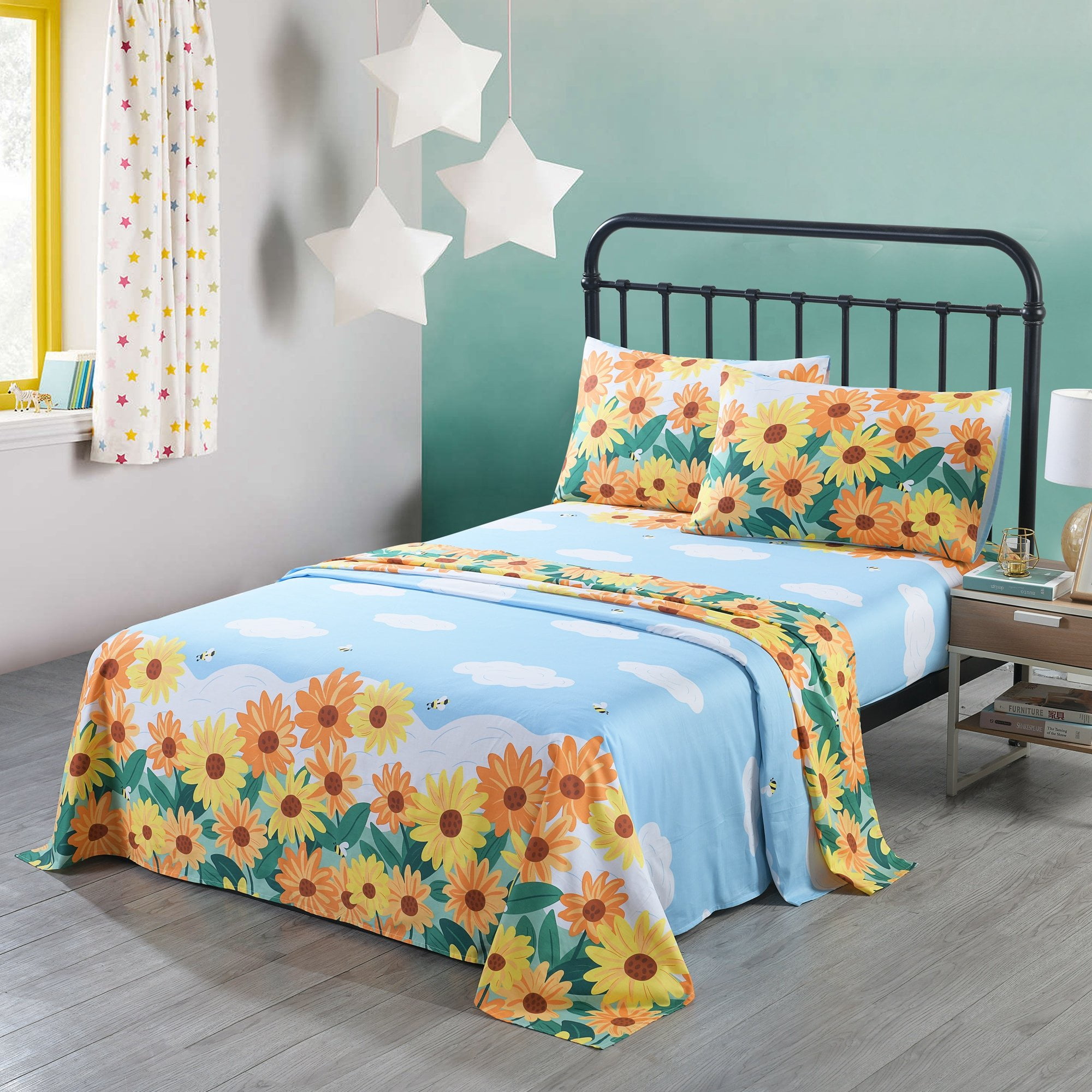 MarCielo 4-Piece Cotton Bed Sheet Set, Full – Beautiful Design, Easy ...