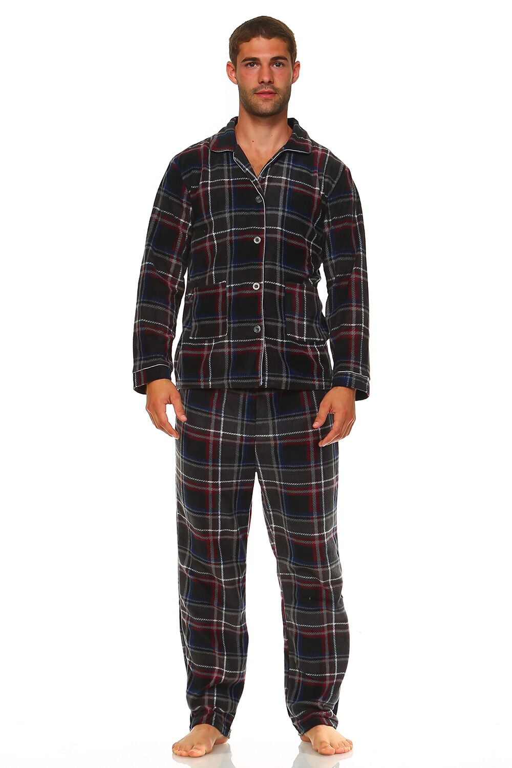 MarCielo Men's Classic Plaid Fleece Pajamas Set, Premium Comfort ...