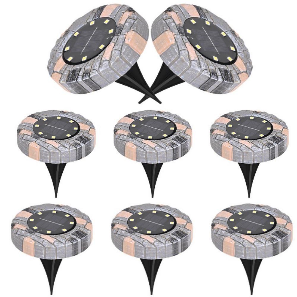 Bell+Howell Mosaic Disk Lights Solar Powered Disk Lights 4 Pack Blue ...