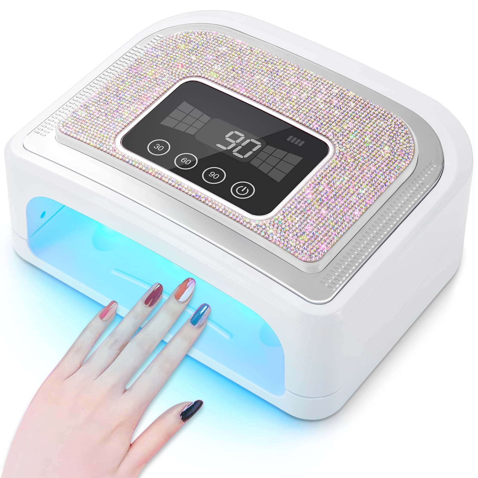 Maraawa UV LED Nail Lamp, 120W Rechargeable Cordless Nail Lamp, 4 Timer ...