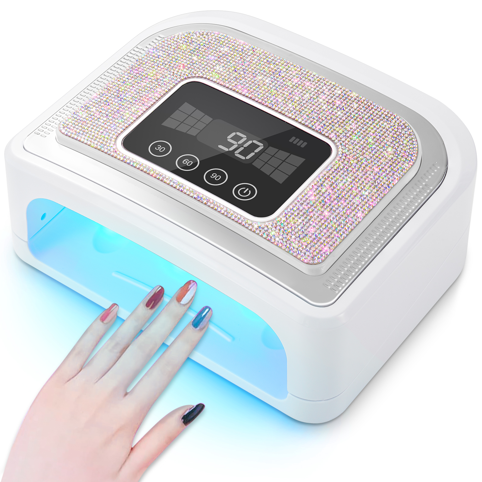 Belle 54W UV LED Nail Lamp, Portable Gel Dryer with Auto Sensor & Timer ...