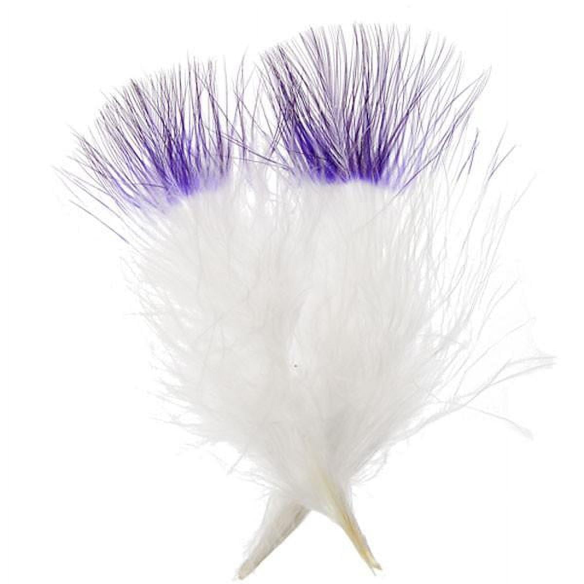 Marabou Feathers 4-6" 6g White with Purple Tip - Walmart.com