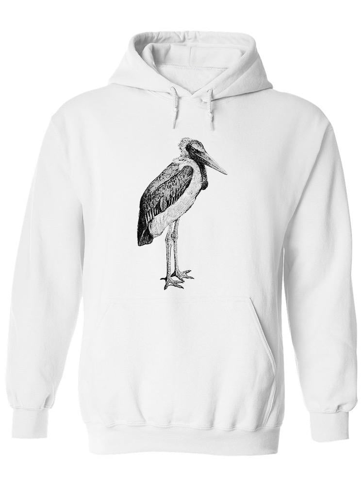 Marabou Stork Drawing Hoodie Men -Image by Shutterstock, Male Small ...