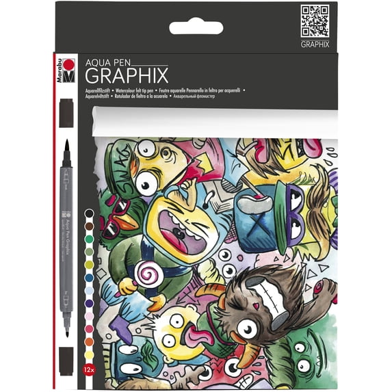 Marabu Aqua Pen Mega Mash 12/Pkg-Mega Mash - Walmart.com