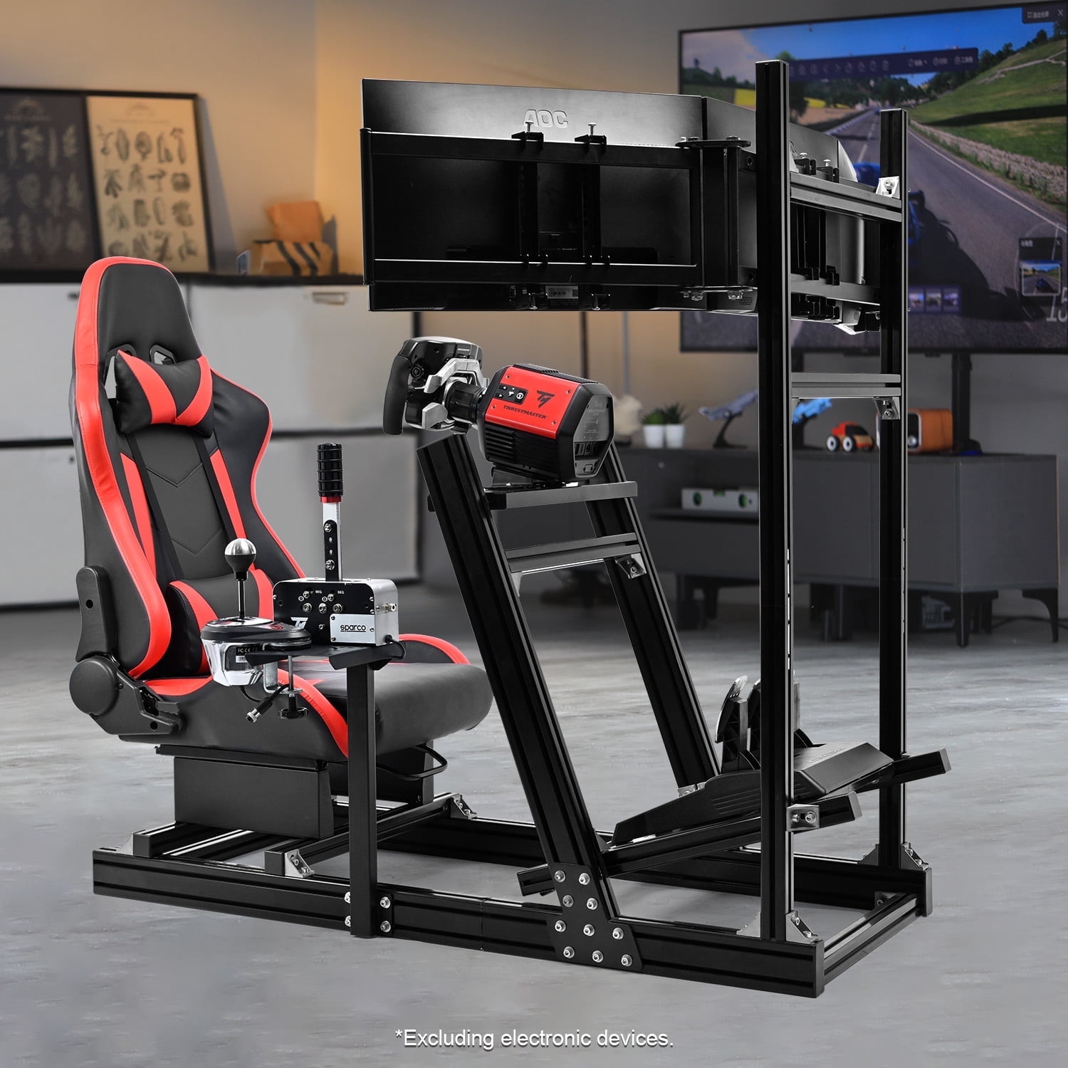 Marada 4080 Aluminum Racing Simulator Cockpit with Triple Monitor Stand ...