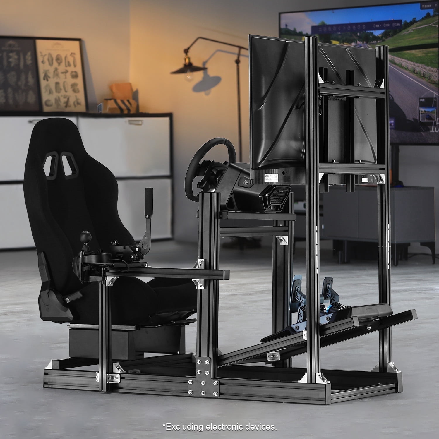 Marada 4080 Aluminum Adjustable Racing Simulator Cockpit With Black ...