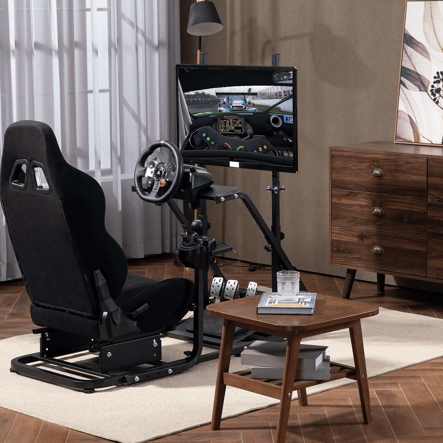 Marada G923 Racing Simulator Cockpit with Monitor Stand Game Seat Fit ...