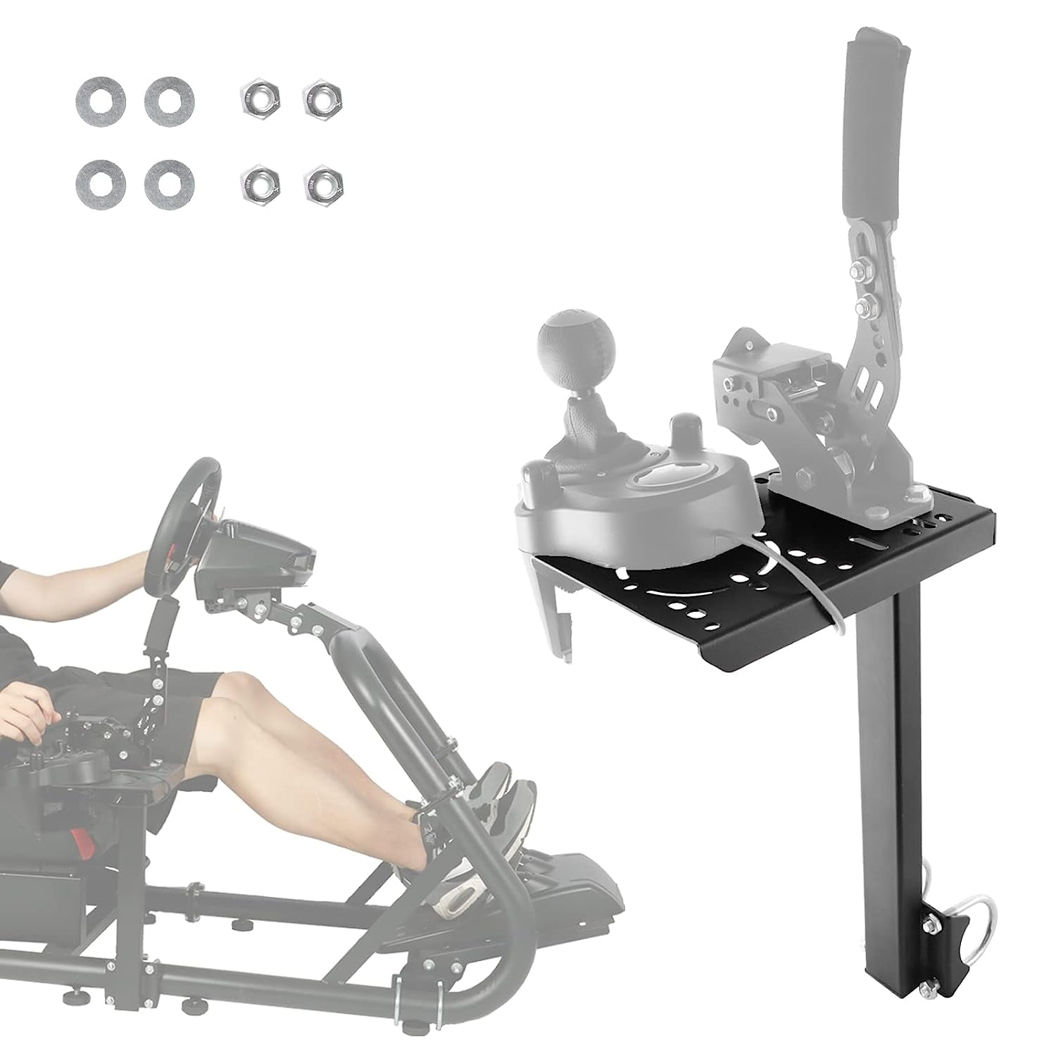 Marada Gear Shift Platform Fit for 50MM Round Tube Racing Simulation Cockpit Gearshift Mount ...