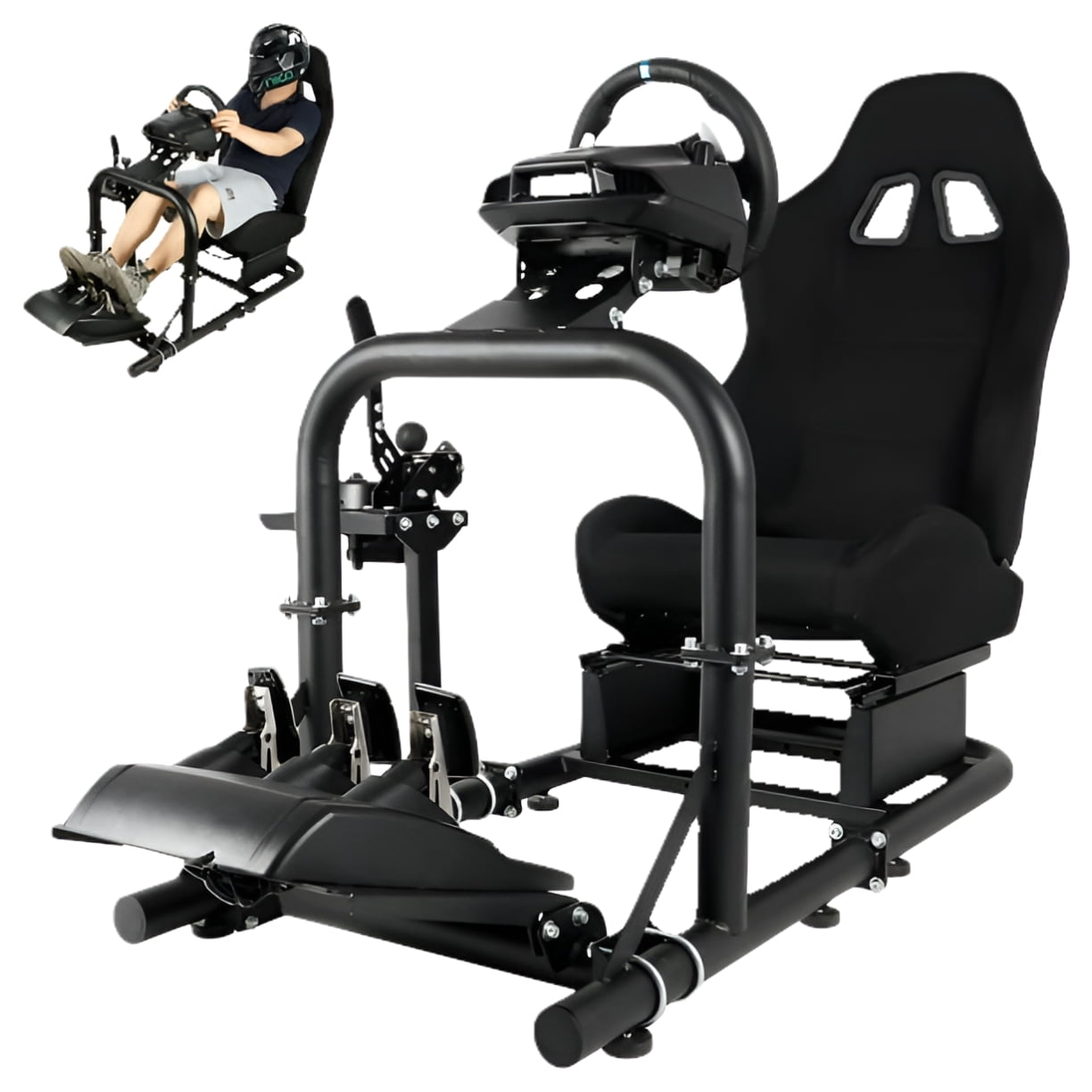 Marada Adjustable Racing Simulator Chair with Gaming Wheel Stand for ...