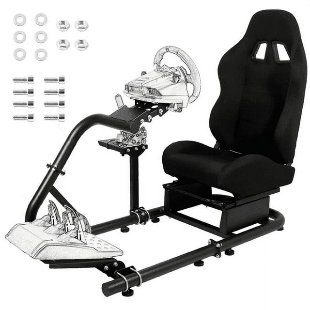 Marada Gaming Racing Simulator Cockpit, Adjustable Black Seat, Fits ...