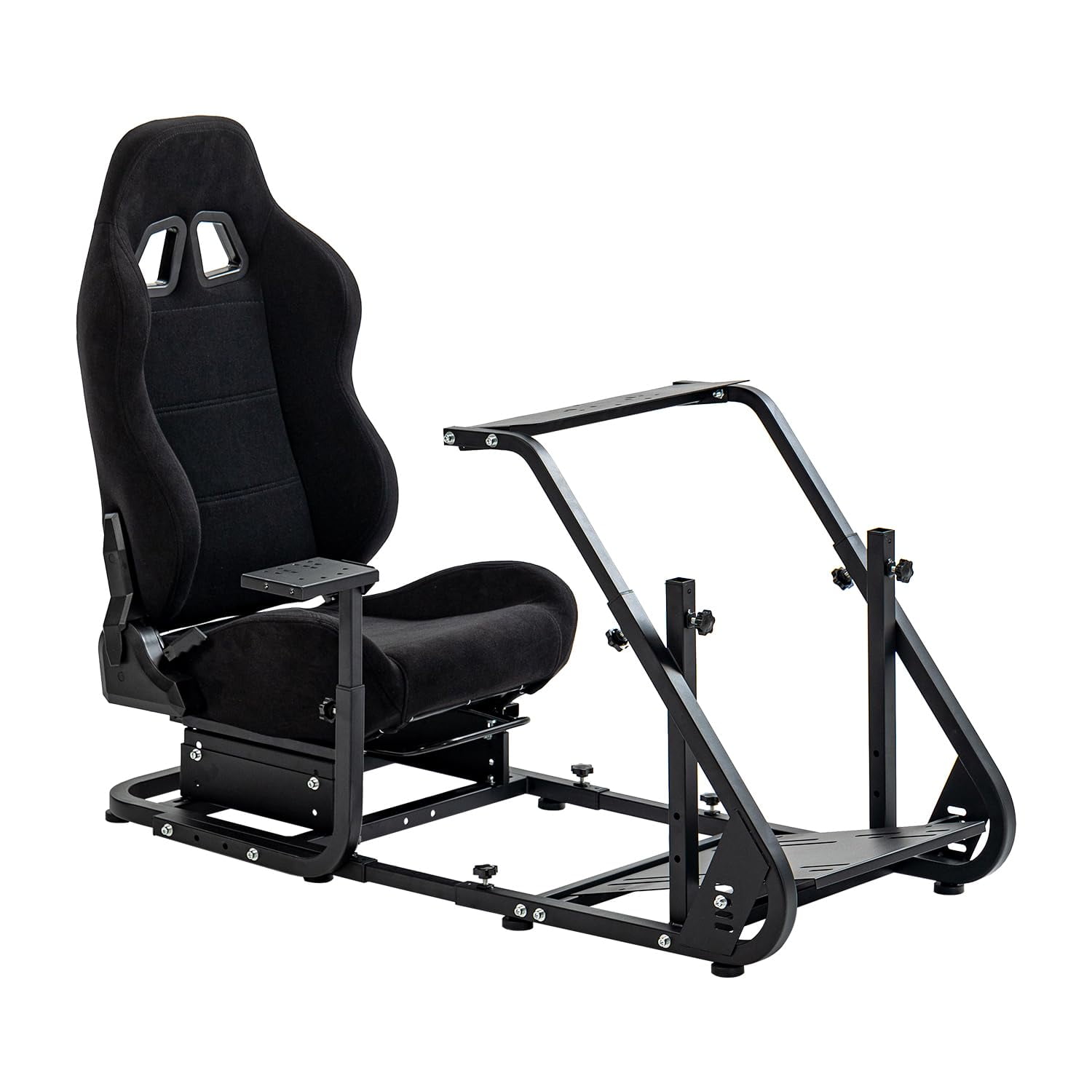 Marada Racing Simulator Cockpit: Steering Sim Set with Black Seat Wheel ...