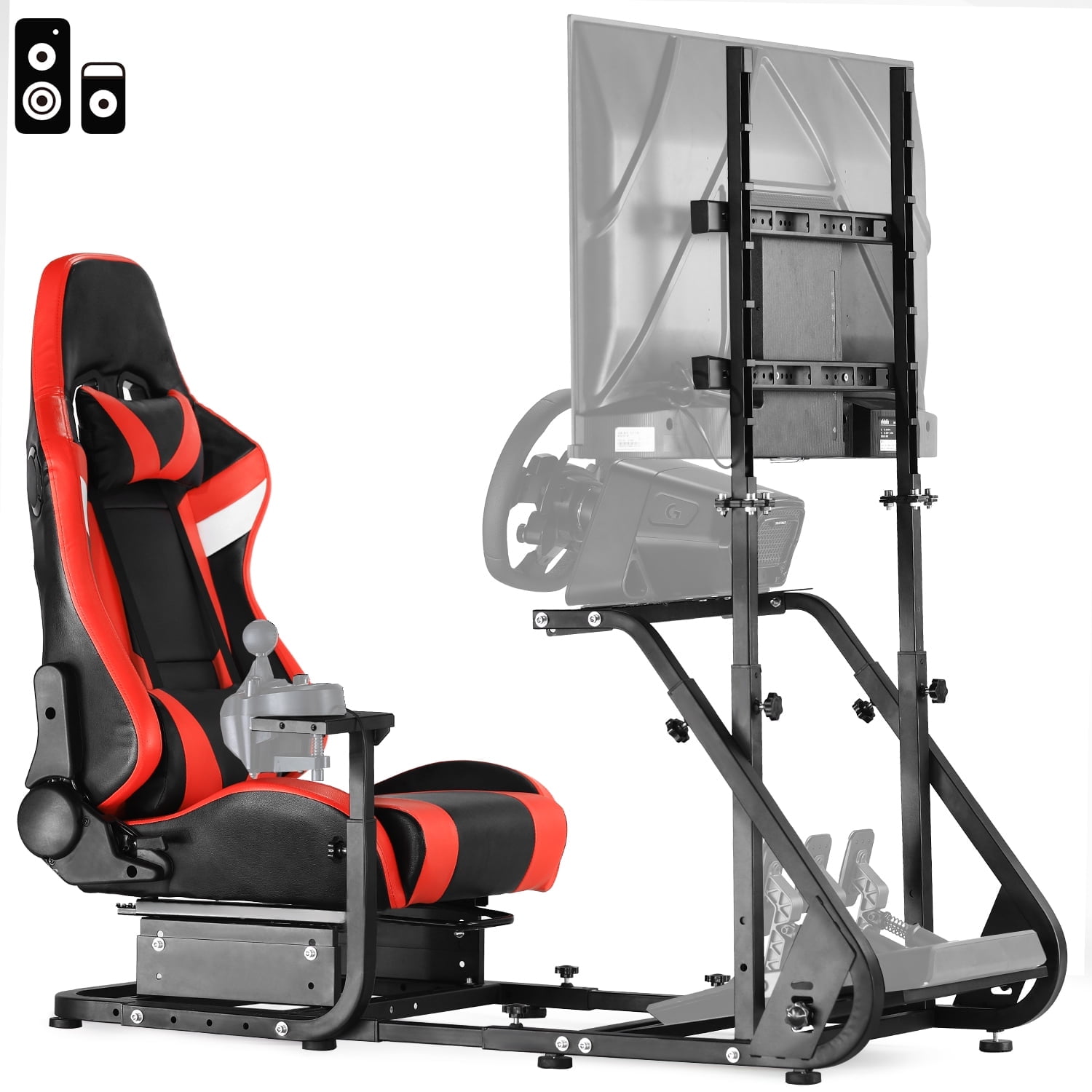 Marada Racing Simulator Cockpit with Bluetooth Speakers Ergonomic Seat ...