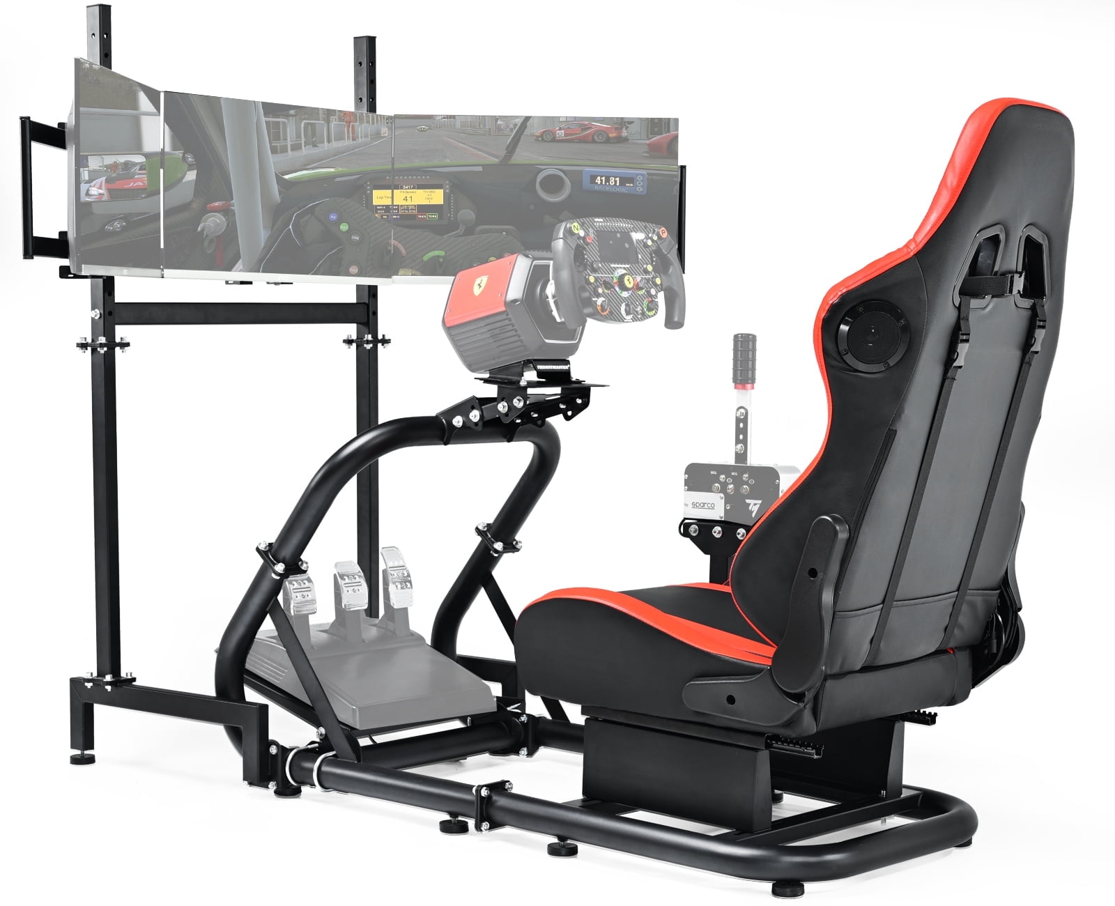 Marada Racing Simulator Cockpit with Bluetooth Speakers Seat & Triple ...