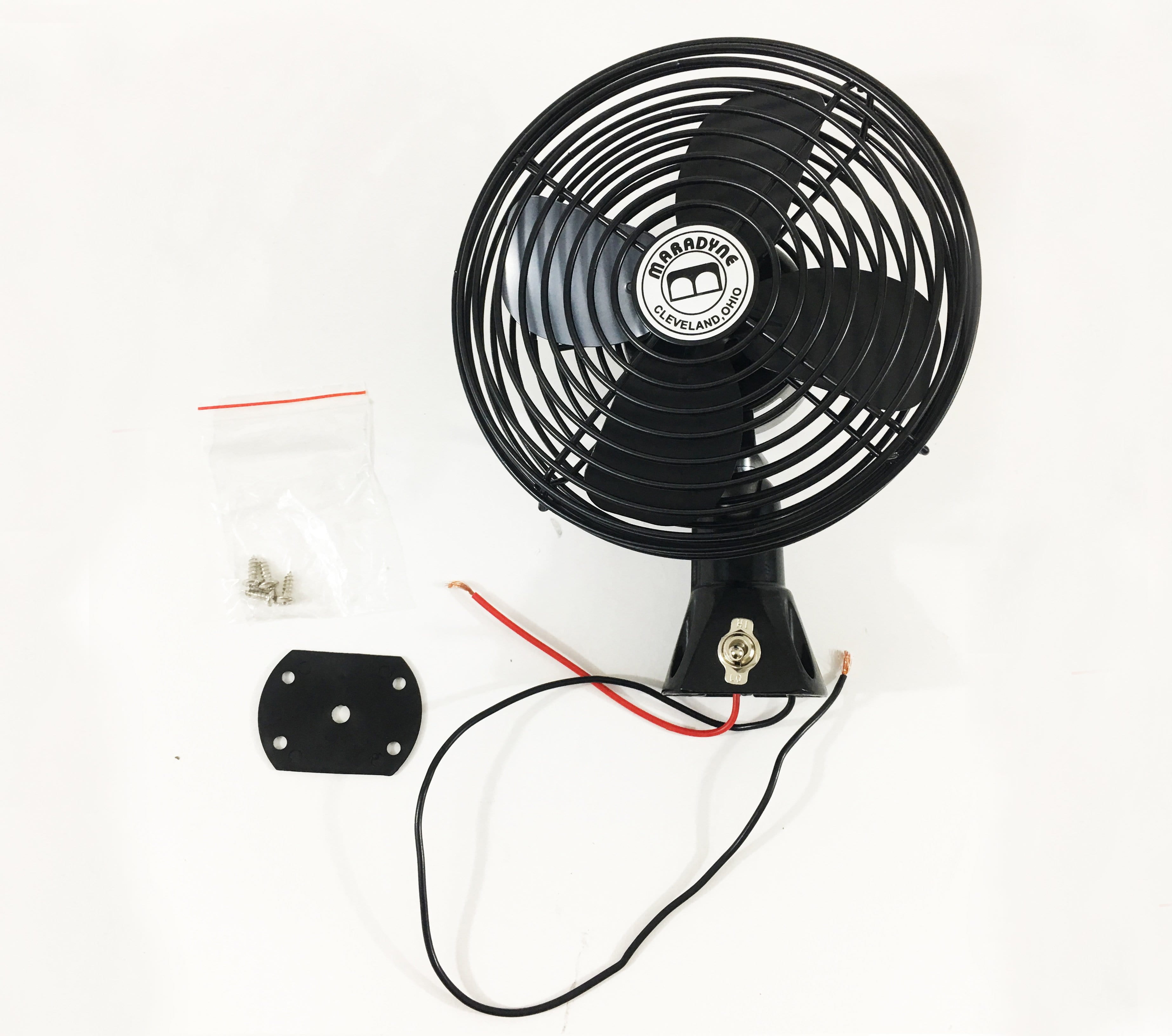 Maradyne F-4670177 6-1/2" Vehicle DC Fan, Bolt-On Mount, 24VDC ...