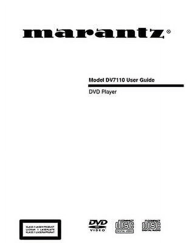 Instruction Manual ONLY for Marantz DV7110 DVD Player Owners ...