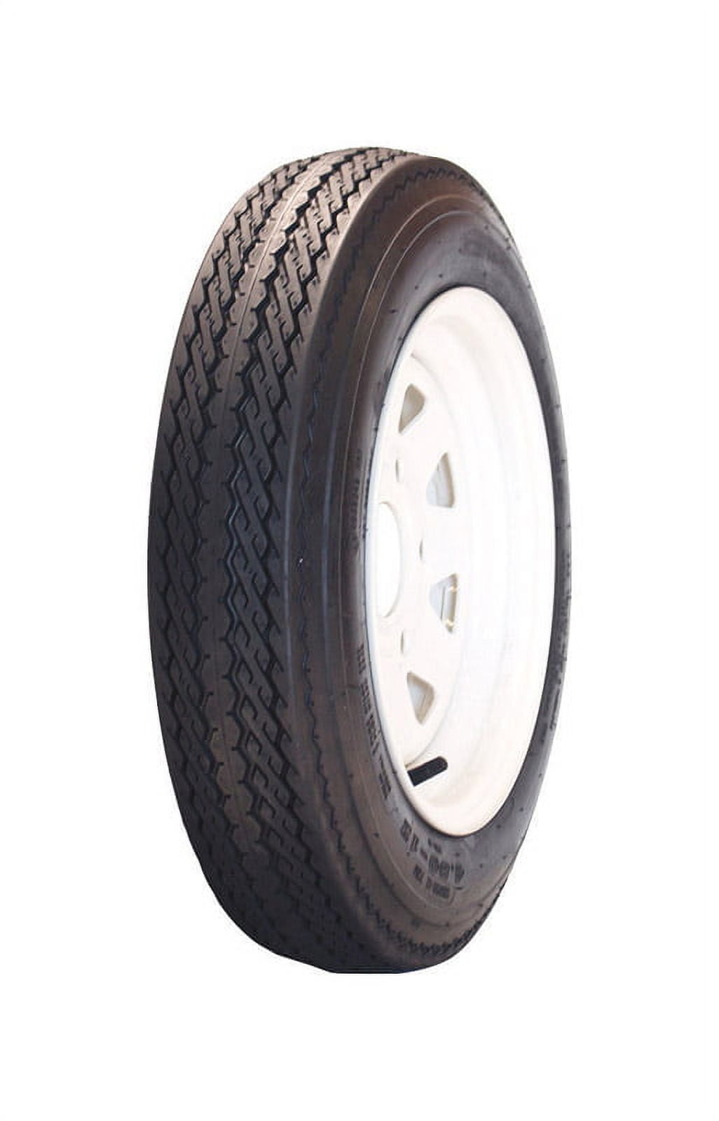 Marastar 80202 4.80" X 12" Bias Trailer Tire 8 Spoke White Steel 4 / 4 ...