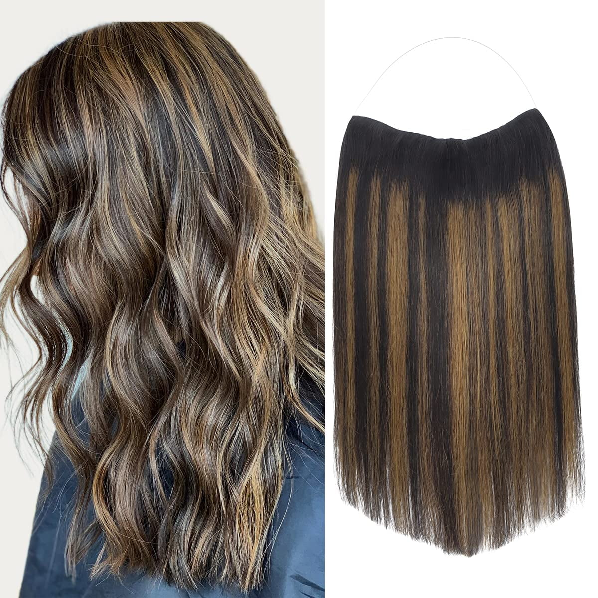 Marat Wire Hair Extensions 12 inch 70g Natural Black Mixed Chestnut ...