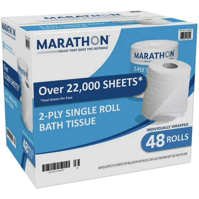 Marathon Bath Tissue, 2-Ply 470 Sheets, 48 Rolls Toilet Paper - Walmart.com