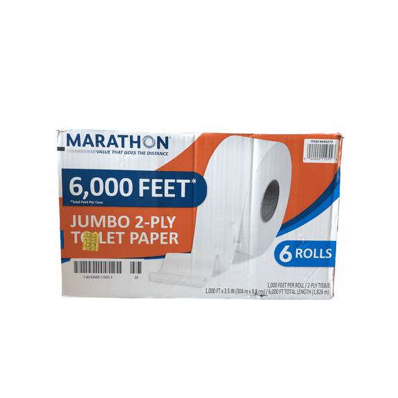 Marathon Commercial Double Roll Bath Tissue - 6 Jumbo Rolls - Walmart.com