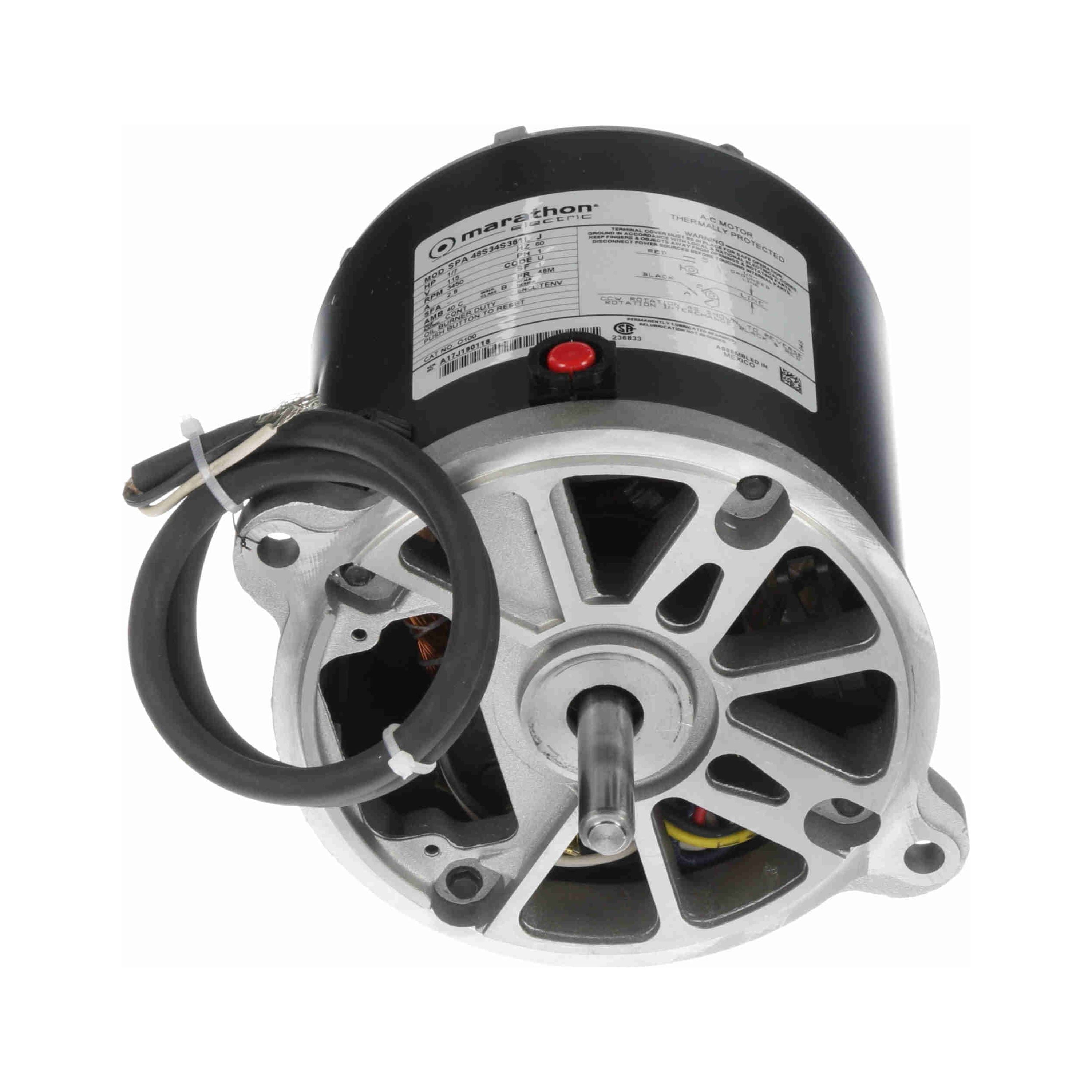 Marathon Motors MO100 0100 1/7HP 3450RPM 48M Frame Motor - Walmart.com