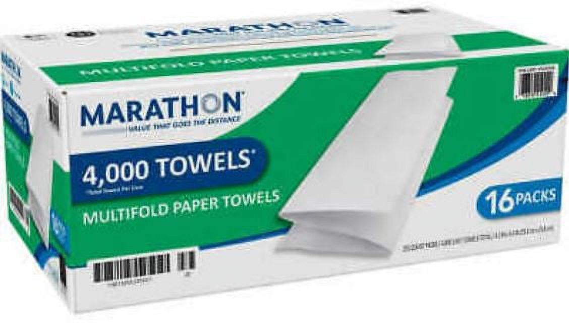 Marathon 1-Ply Multifold Paper Towel, 250 Sheets, 16-count Pack ...