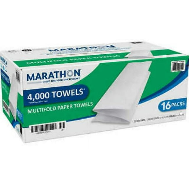 Marathon 1-Ply Multifold Paper Towel, 250 Sheets, 16-count Pack ...